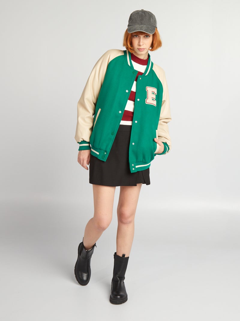 Pull col montant à rayures - Rouge/blanc - Kiabi - 10.00€