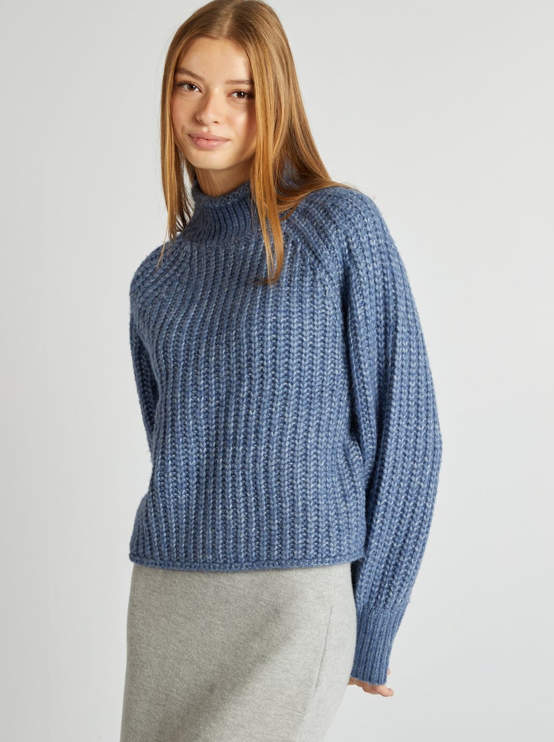 Pull col montant - Bleu - Ado fille - 7.60€ - Kiabi