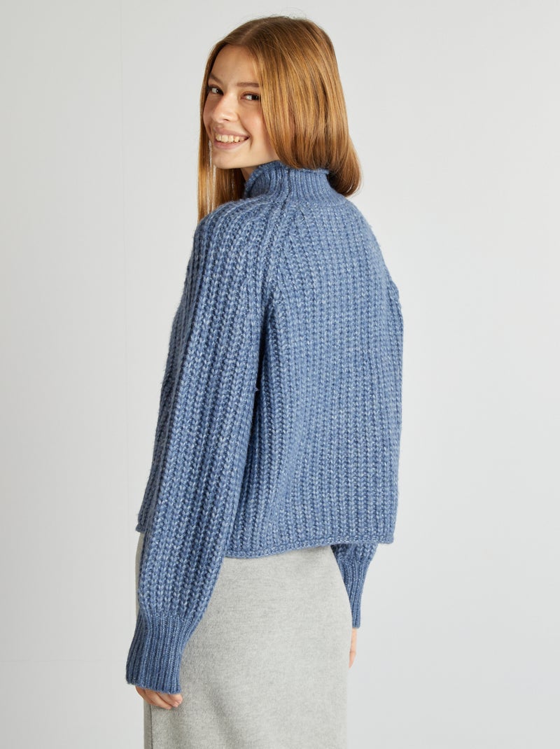 Pull col montant - Bleu - Ado fille - 7.60€ - Kiabi