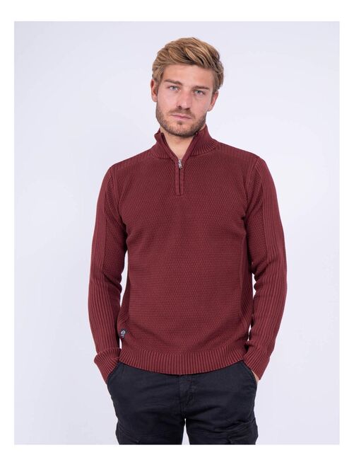 Pull col montant col zippe