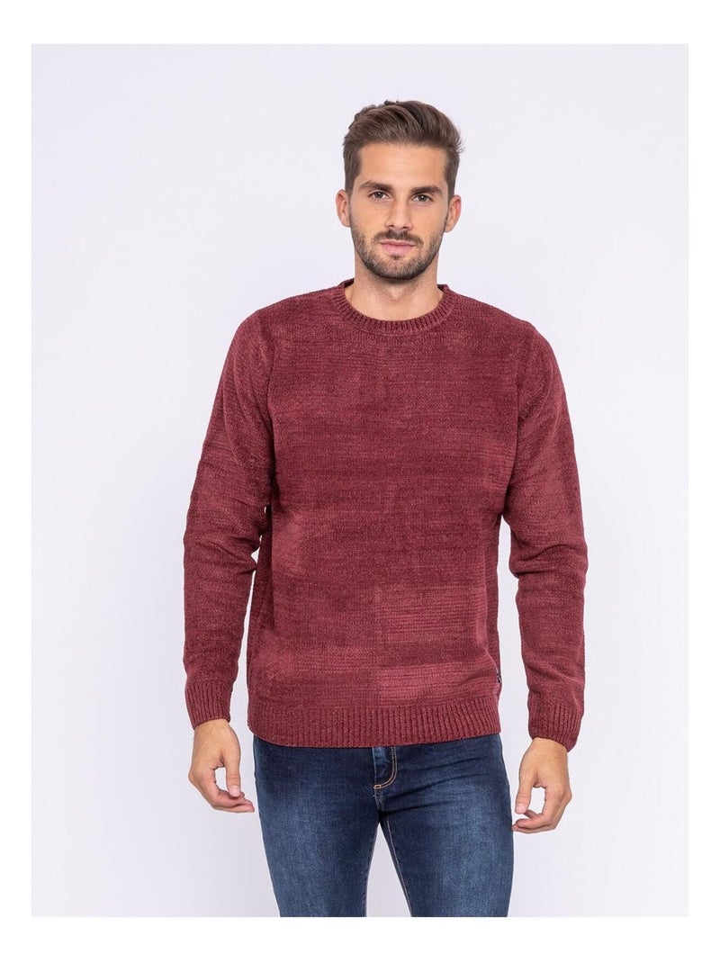 Pull col rond LOGILI - Bordeaux - 0.00€ - Kiabi