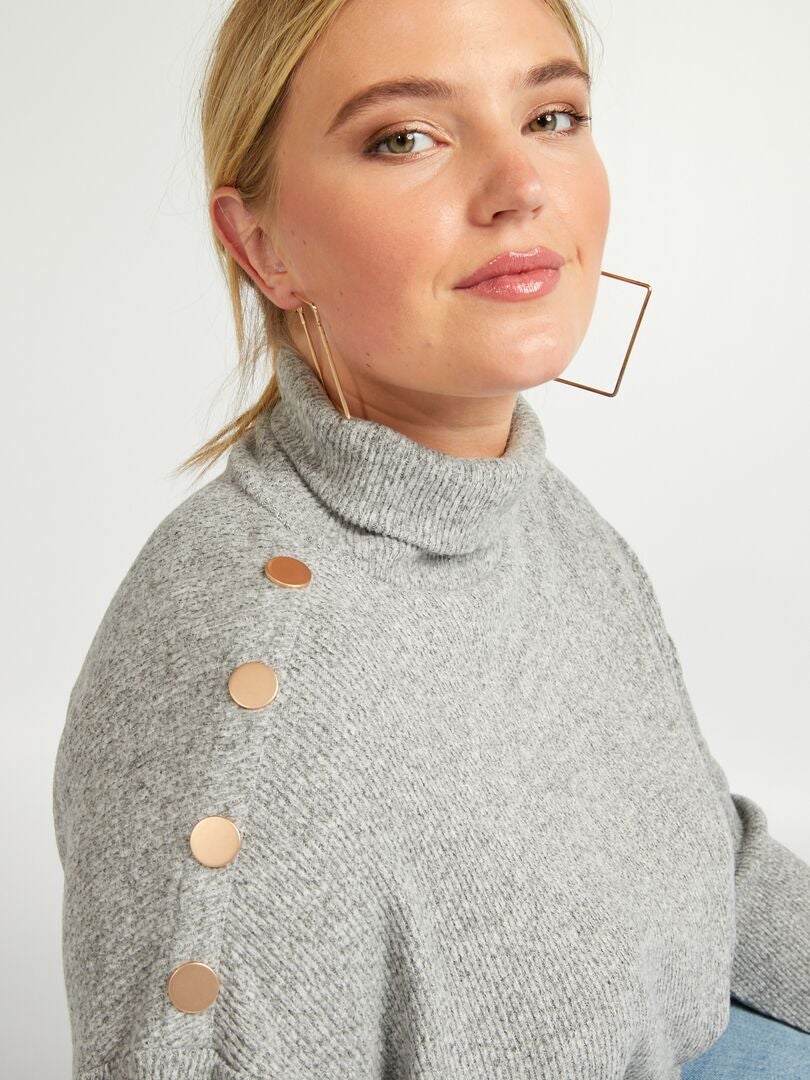 Pull col roulé - Grey - Kiabi - 18.00€