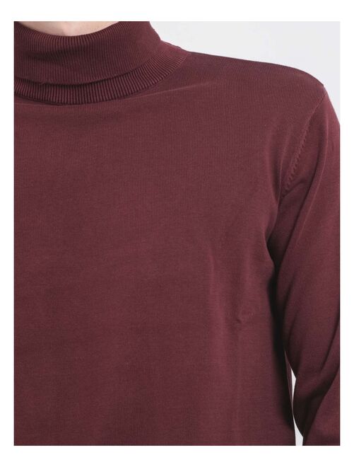 Pull col roule rouge
