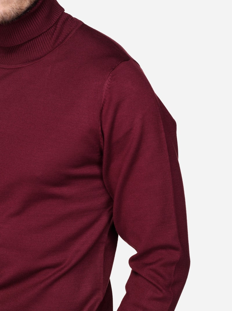 Pull col roulé - Rouge - Homme - 19.90€ - Kiabi