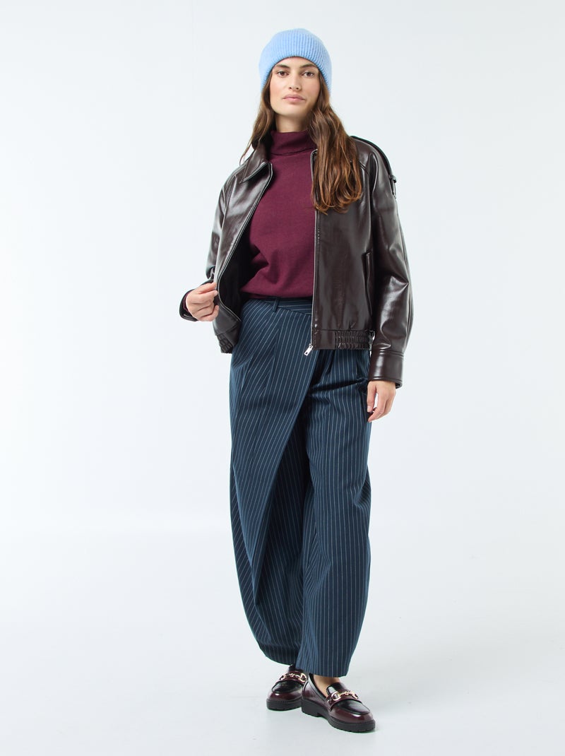 Pull col roulé uni - Rouge - Femme - 12.00€ - Kiabi