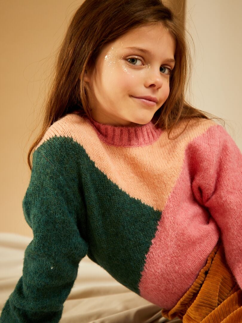 Pull colorblock - Rose - Kiabi - 12.00€