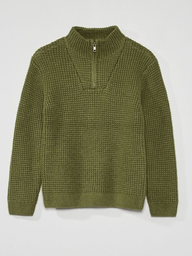 Pull coloré col camionneur - Vert - Kiabi - 14.00€