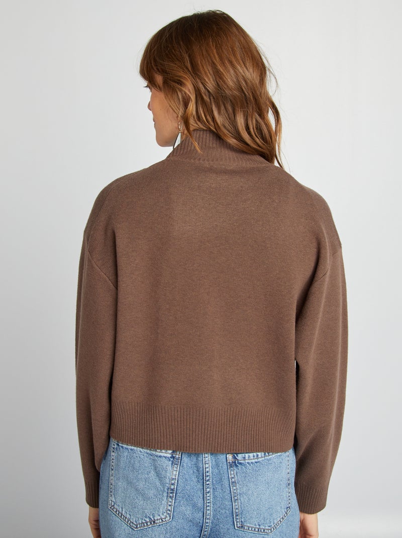 Pull crop top large - Marron - Kiabi - 6.00€