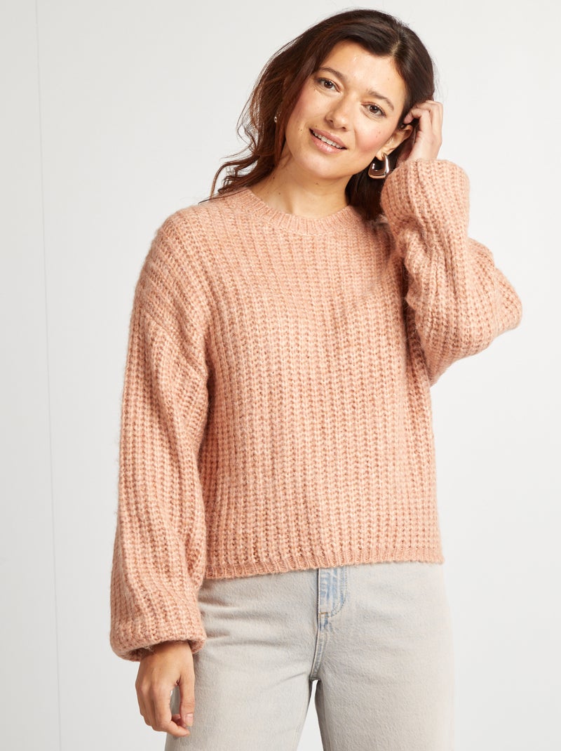 Pull en grosse maille - ROSE - Kiabi - 18.00€