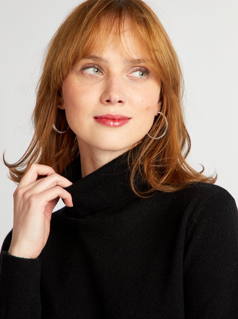 Pull en laine à col roulé - Noir - Kiabi - 30.00€
