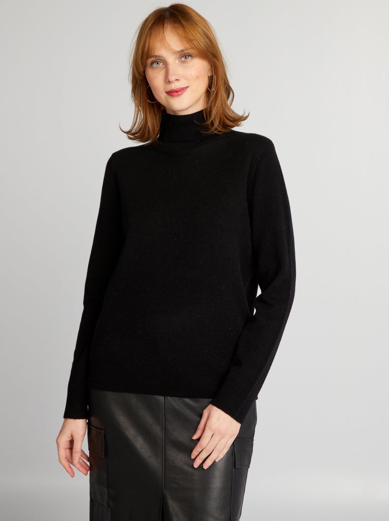 Pull en laine à col roulé - Noir - Kiabi - 30.00€