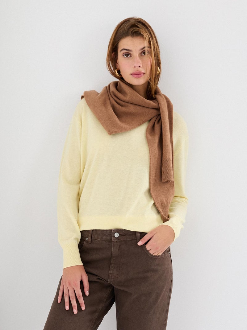 Pull en laine avec cachemire, MO Fashion - Jaune - Femme - 0.00€ - Kiabi