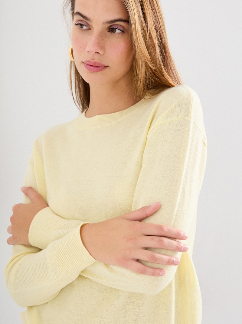 Pull en laine avec cachemire, MO Fashion - Jaune - Femme - 0.00€ - Kiabi