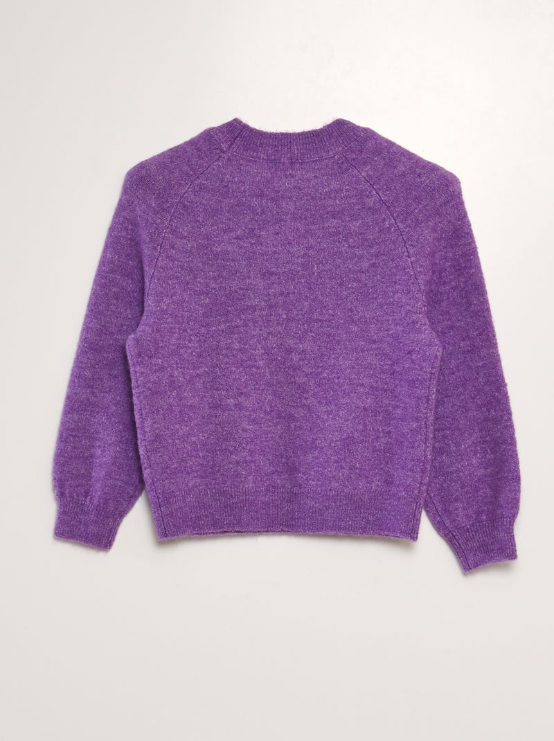 Pull en maille à col rond - Violet - 3.60€ - Kiabi