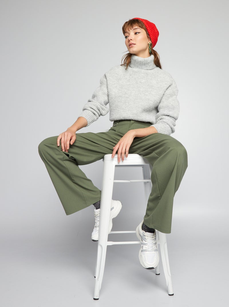 Pull en maille à col roulé - Gris - Kiabi - 15.00€