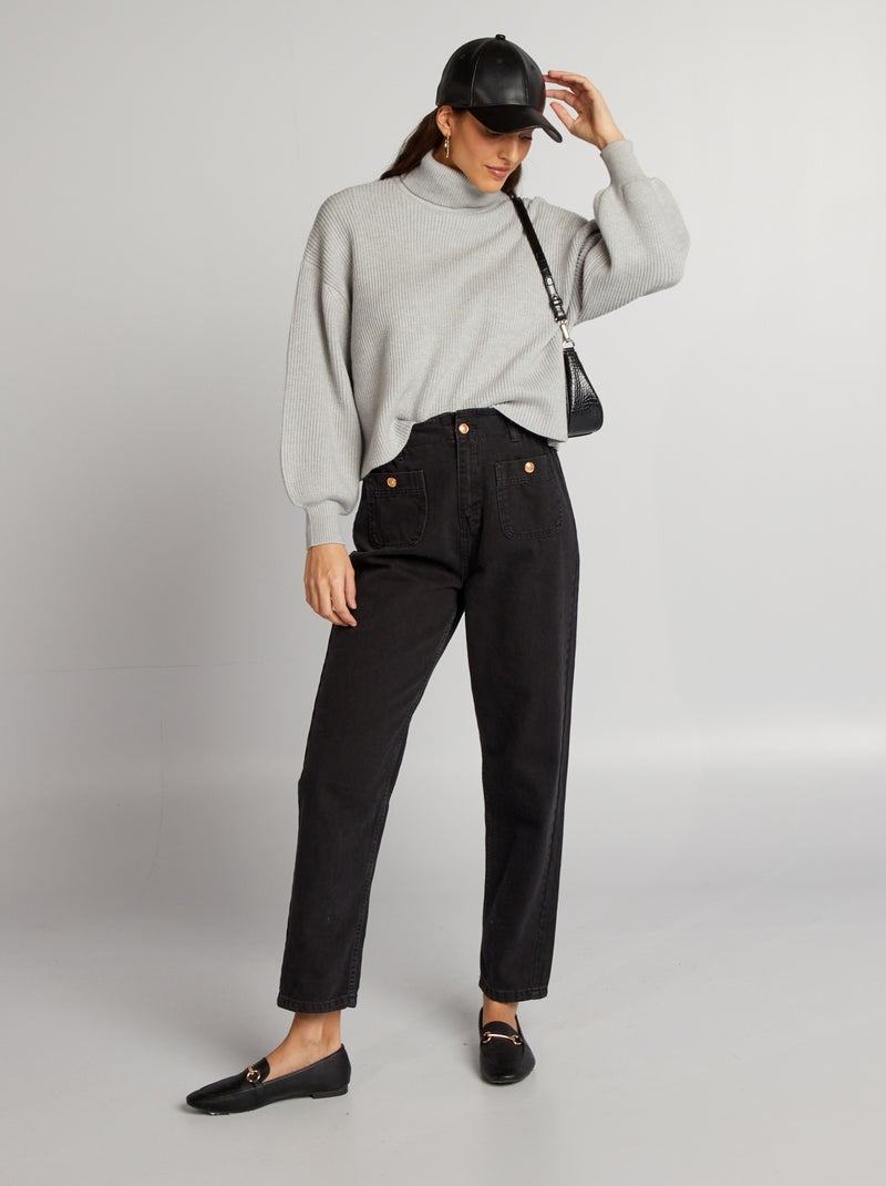 Pull en maille à col roulé - Gris - Kiabi - 20.00€