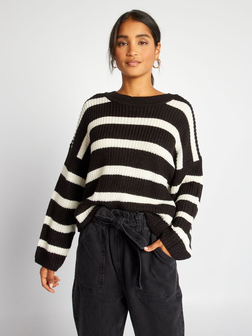 Pull en maille à rayures 'JDY' - Noir - Kiabi - 28.00€