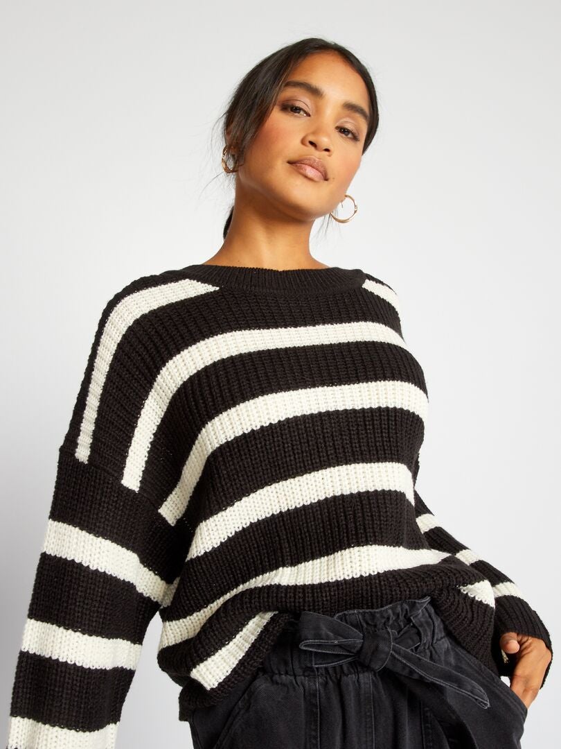Pull en maille à rayures 'JDY' - Noir - Kiabi - 28.00€