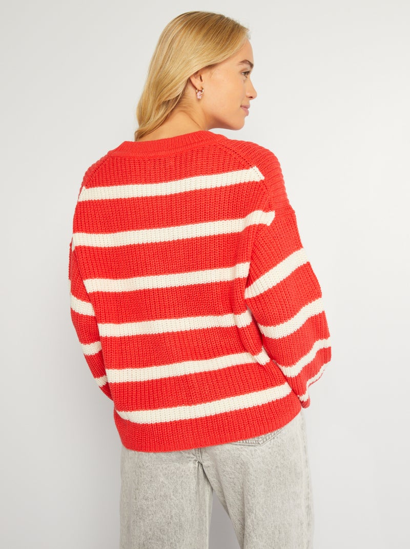 Pull en maille à rayures 'JDY' - Rose - Kiabi - 28.00€