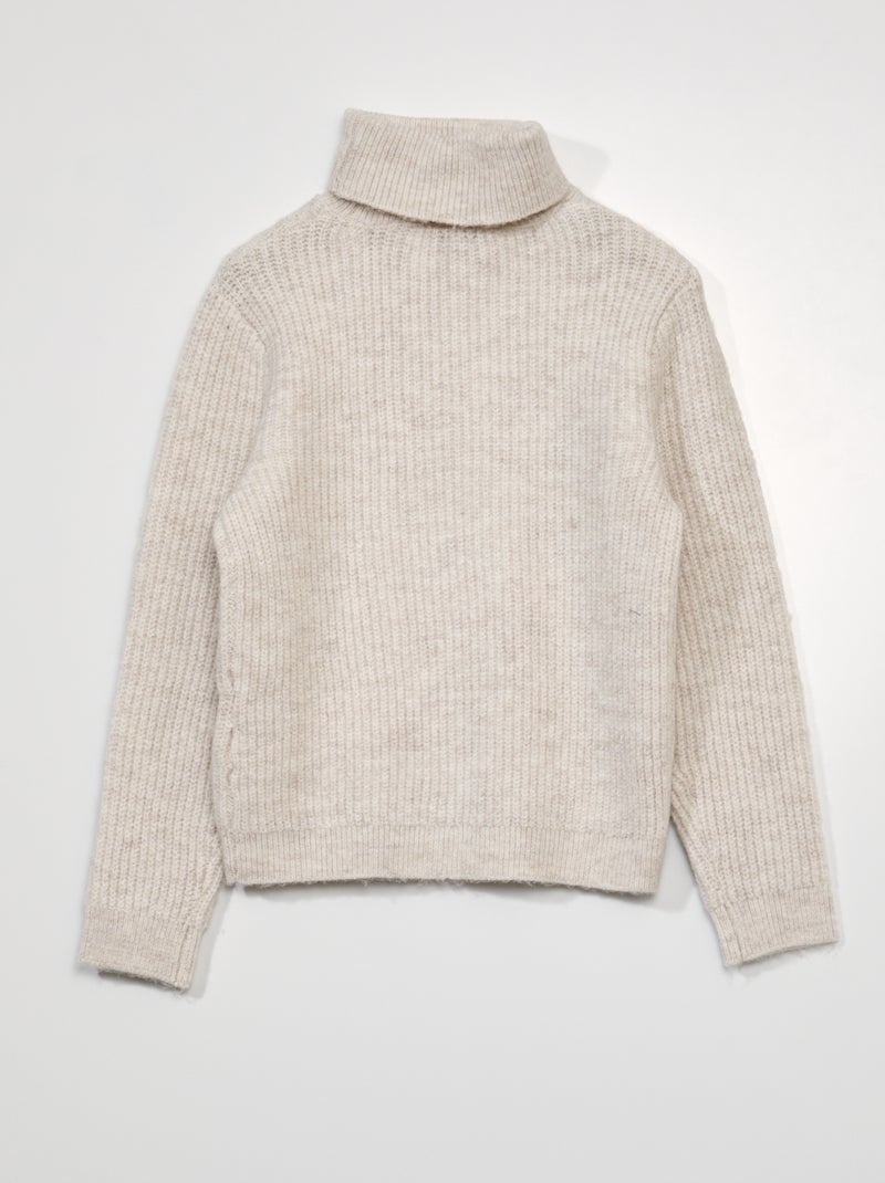 Pull en maille col roulé - Ecru - Kiabi - 14.00€