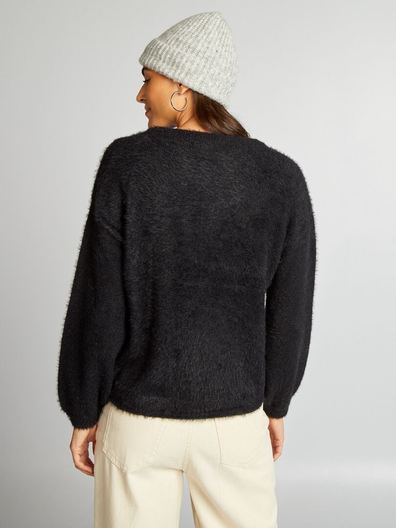 Pull en maille doudou 'JDY' - noir - Kiabi - 30.00€