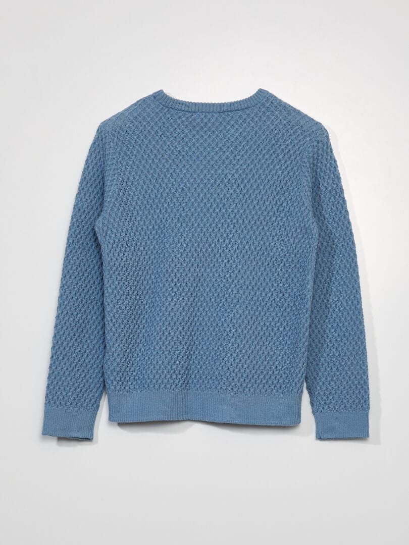 Pull en maille fantaisie - Bleu - Kiabi - 13.00€