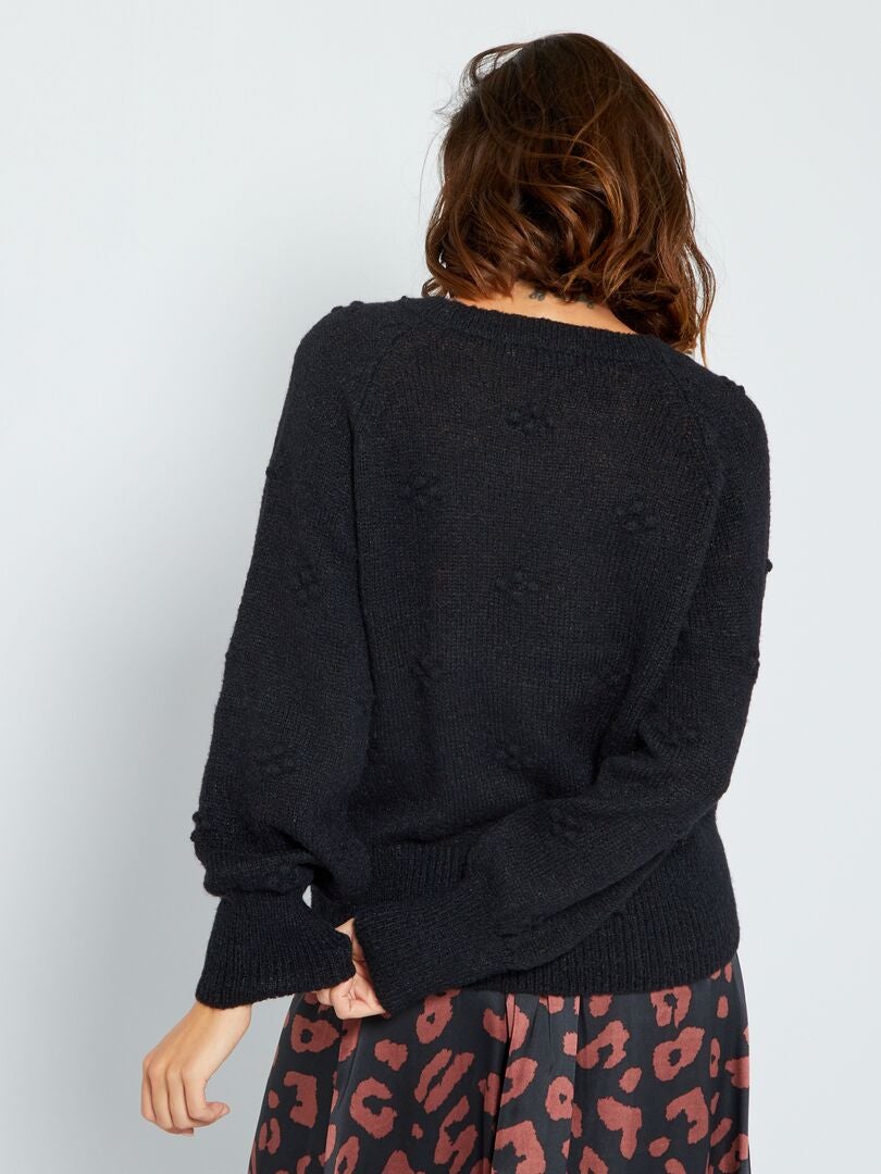 Pull en maille fantaisie 'JDY' - noir - Kiabi - 14.00€
