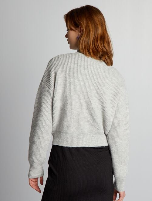 Pull, gilet - gris - Kiabi