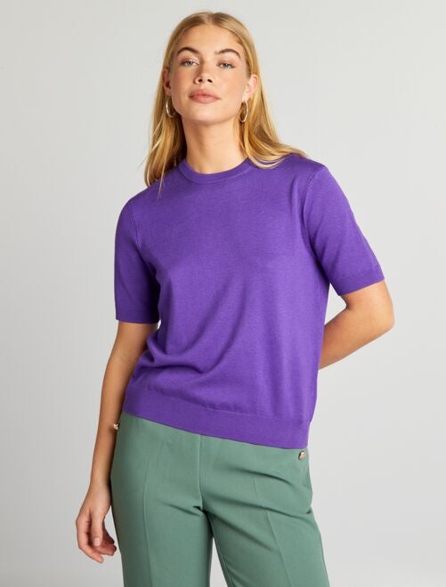 Pull violet maille