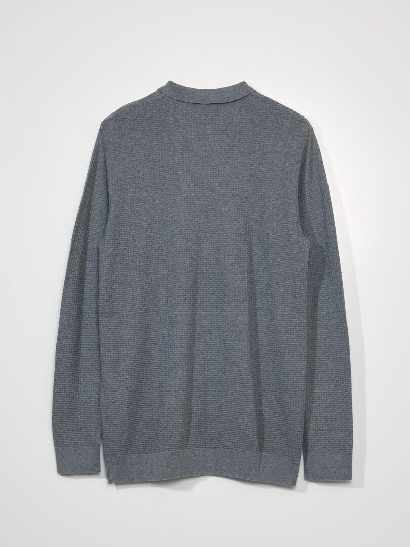 Pull en maille texturée - Gris - Kiabi - 18.00€