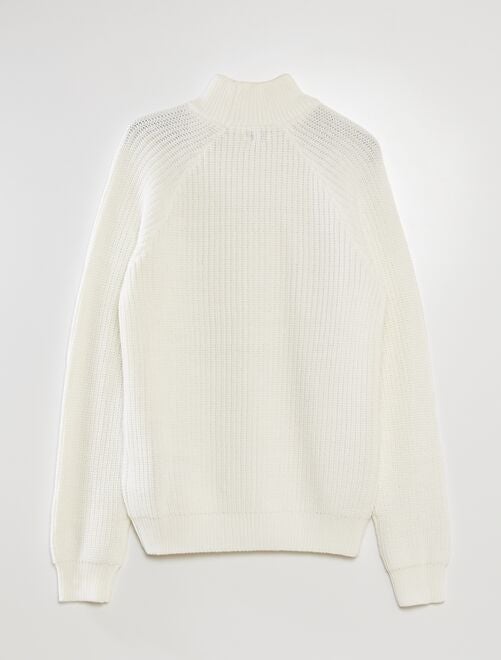 Pull col montant blanc