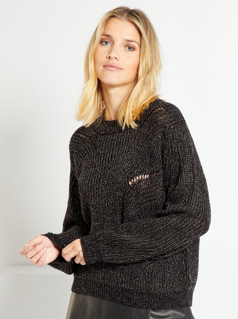 Pull en maille tricot 'JDY' - noir - Kiabi - 27.00€