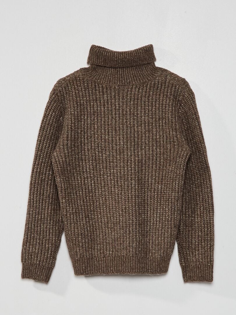 Pull en maille tricot - Marron - Kiabi - 10.00€