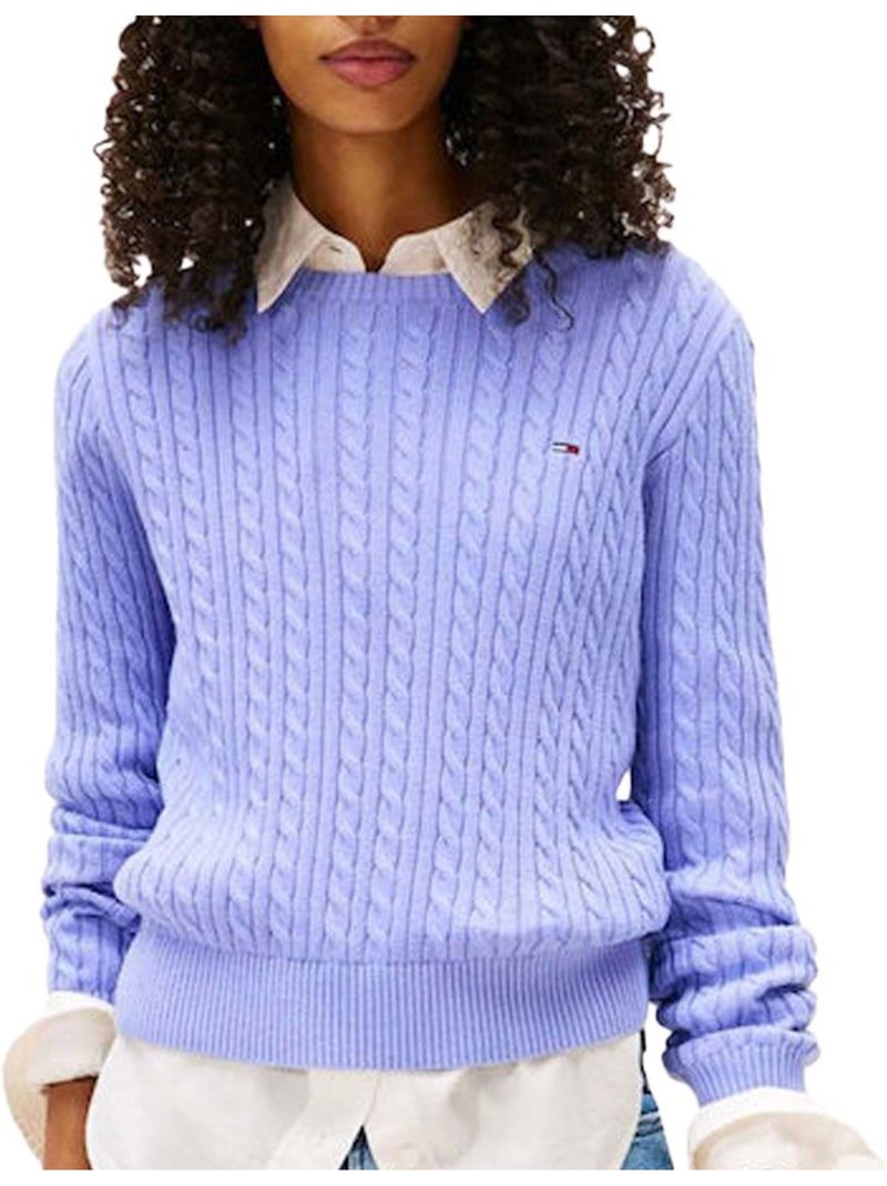 Pull Femme Tommy Hilfiger Tjw Cable Essential - Violet - 0.00€ - Kiabi
