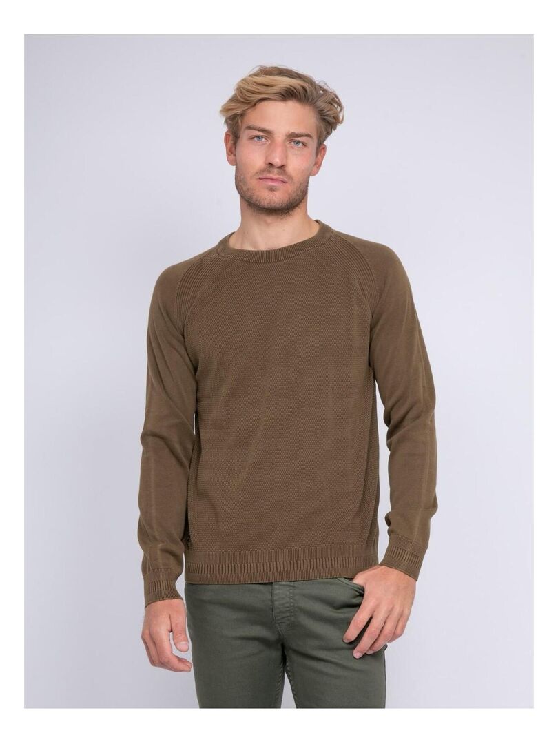 Pull fin col rond LAEROU - Marron - Kiabi - 44.90€