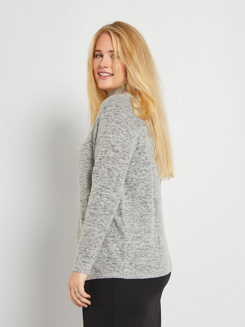 Pull fin en maille douce - gris - Kiabi - 12.00€
