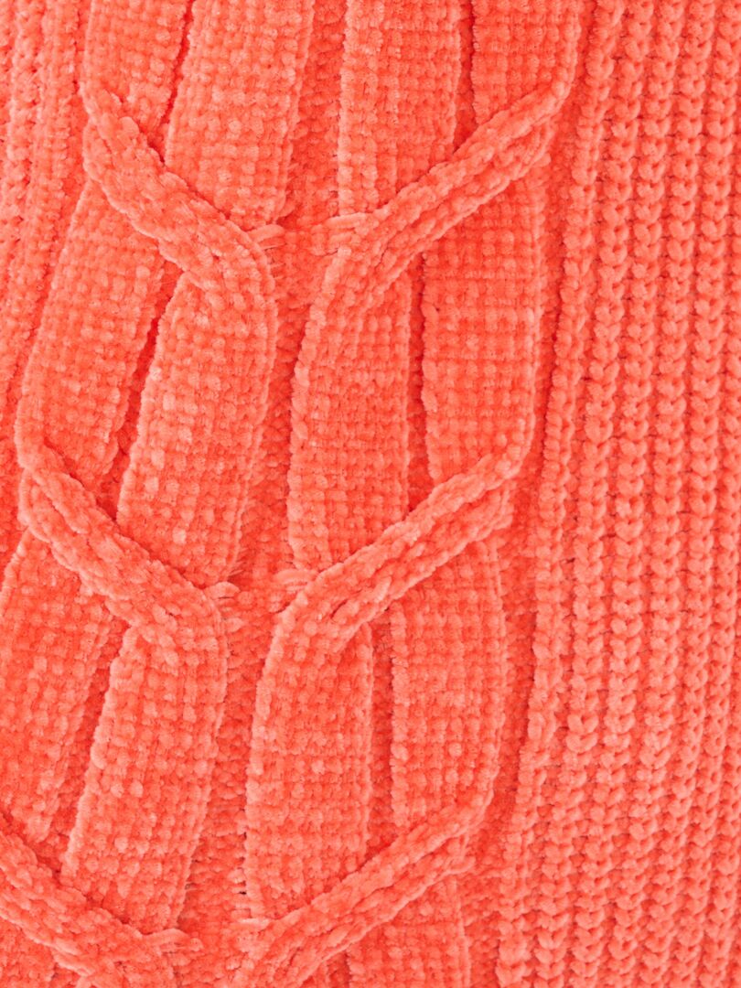 Pull maille chenille torsadé - Damart - Orange corail - Kiabi - 22.40€