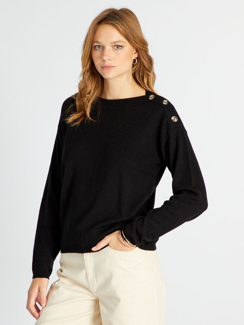 Pull maille douce 'JDY' - noir - Kiabi - 22.00€