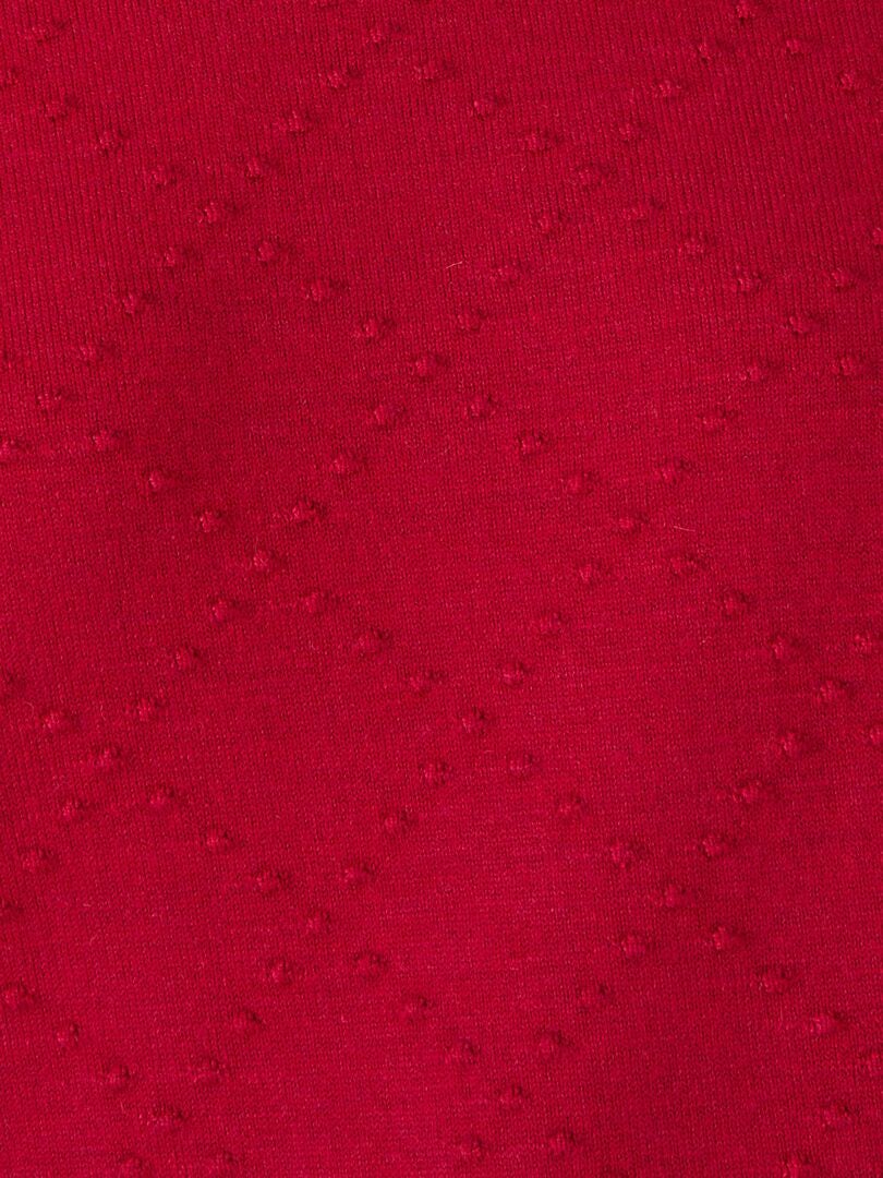 Pull motif losanges - Damart - Rouge cerise - Kiabi - 39.99€