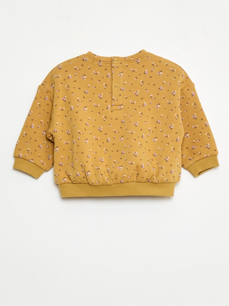 Pull polaire à motif - Jaune - Bébé fille - 7.20€ - Kiabi