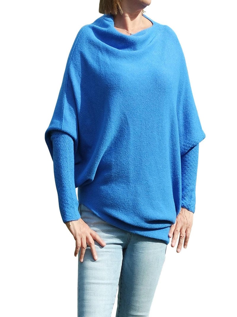 Pull poncho overside VACILLA - Bleu - Femme - 0.00€ - Kiabi