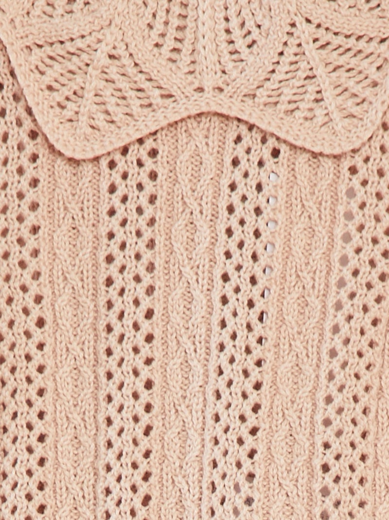 Pull sans manches avec maille et col fantaisistes - ROSE - Bébé fille ...