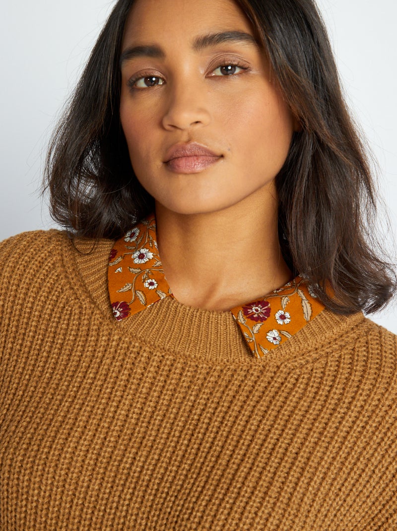 Pull sans manches en grosse maille - camel - Kiabi - 22.00€