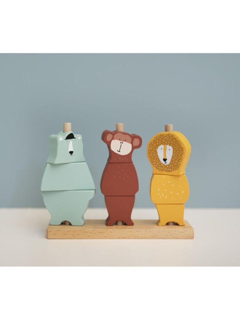 Puzzle animaux à empiler en bois - Multicolore - Kiabi - 24.95€