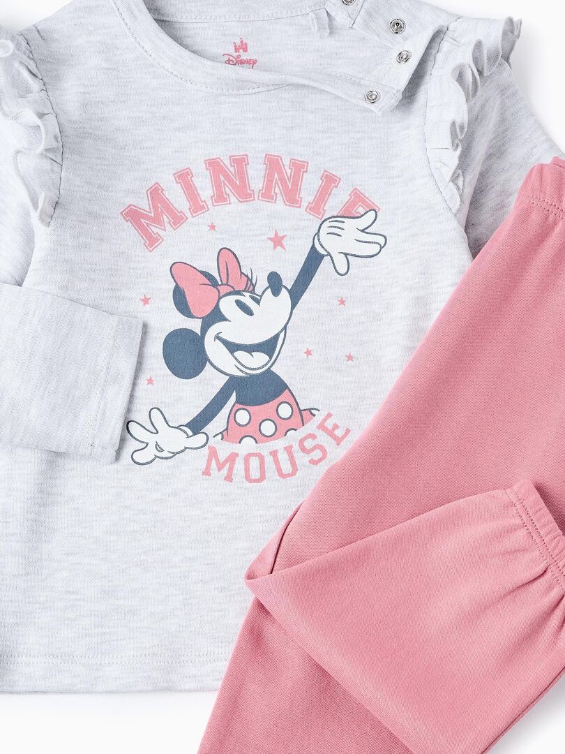 Pyjama 100% coton, imprimé Minnie MINNIE - Gris Rose - Kiabi - 18.99€