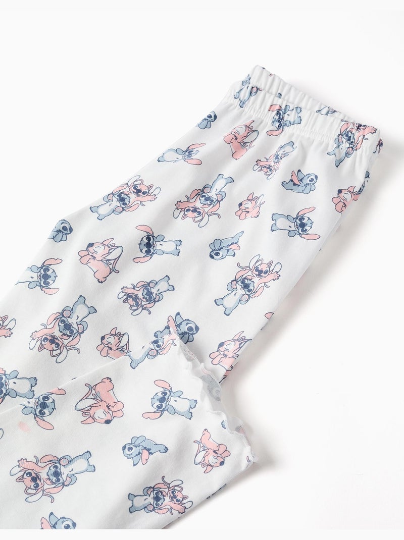Pyjama à manches longues avec imprimé Stitch & Angel - Bleu clair ...