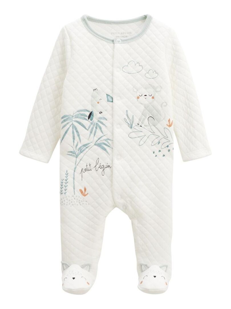 Pyjama bébé en coton matelassé Kimi - Ecru - Kiabi - nu€