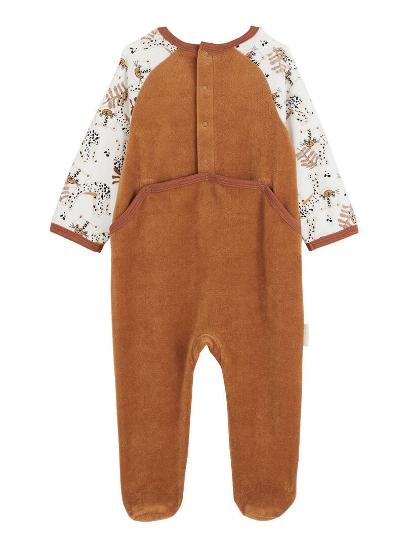 Pyjama bébé en velours Benghali - Camel - Kiabi - nu€