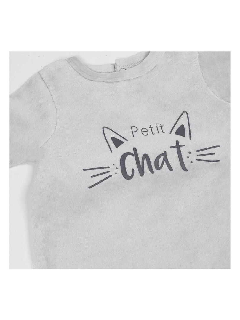 Pyjama bébé modèle petit chat - Gris - Kiabi - 6.99€