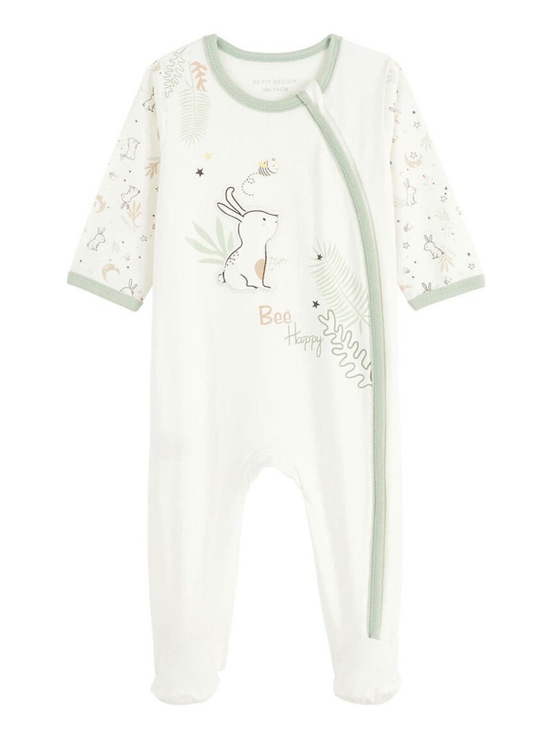 Pyjama bébé ouverture zippée Be Happy - Ecru - Bébé - 0.00€ - Kiabi